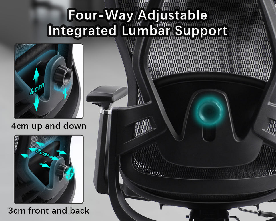 GGCIR Full Mesh Ergonomic Office Chair with Lumbar Support Black